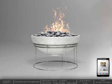 Second Life Marketplace - [[OZZY]] Concrete Fire Pit